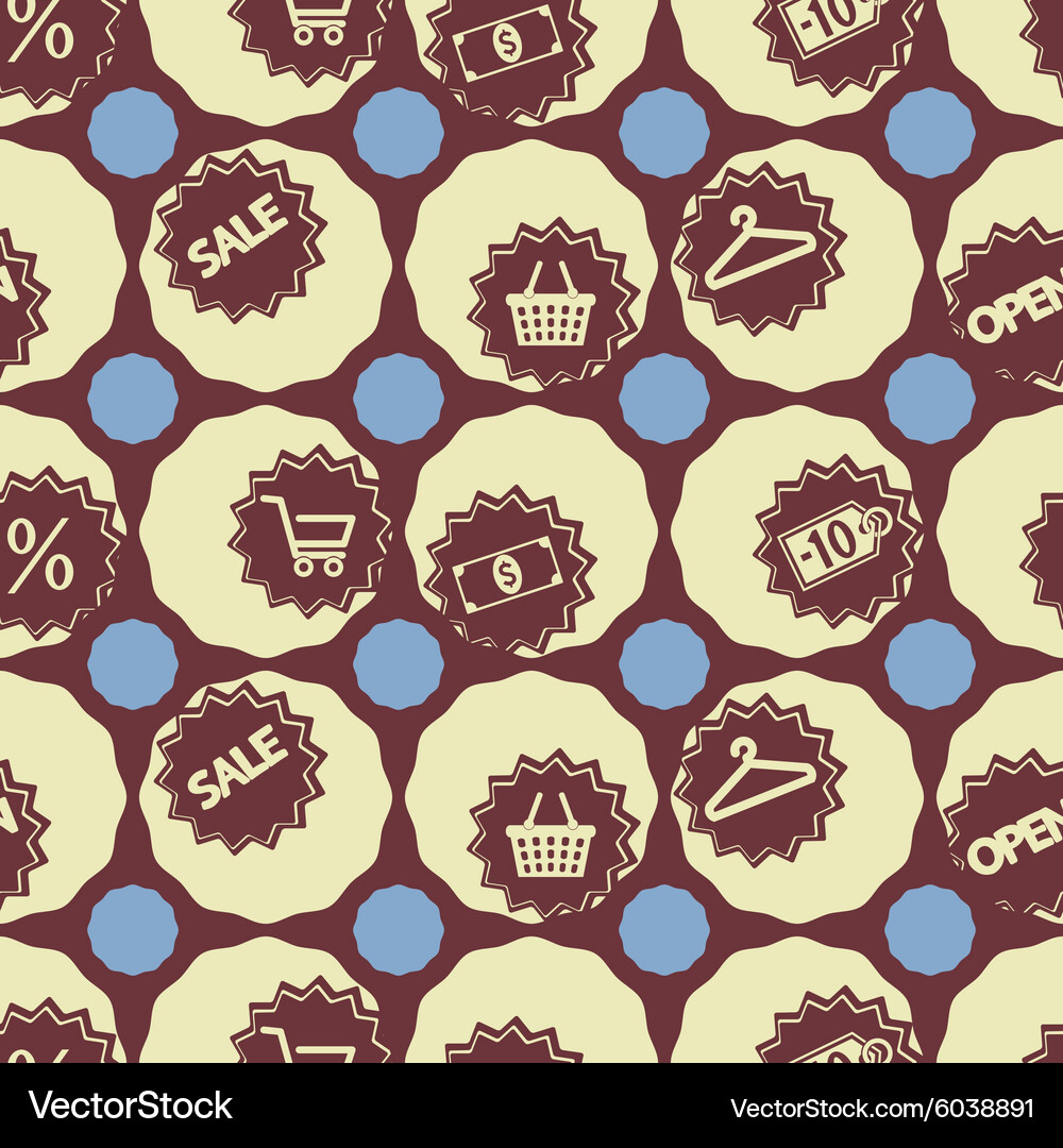 Seamless background with sale sticker Royalty Free Vector