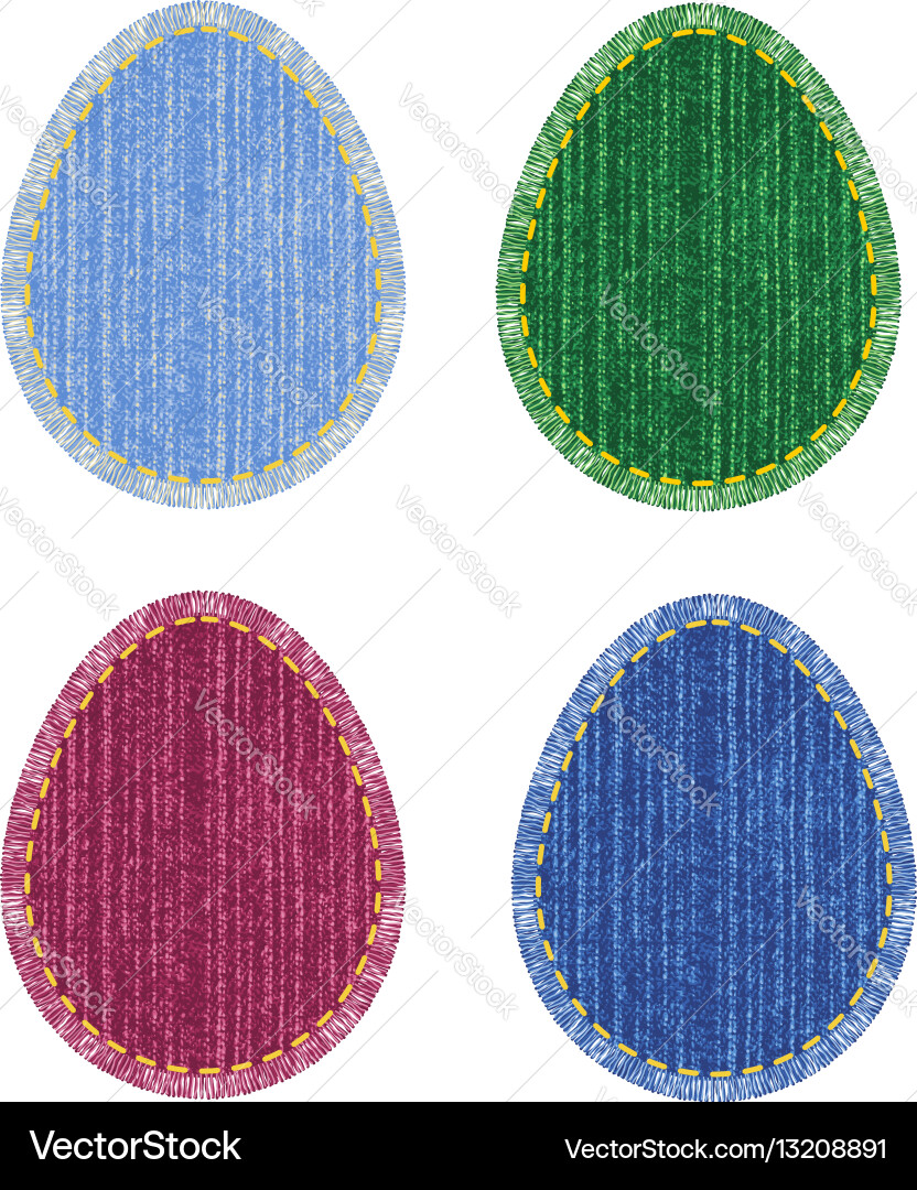 Set of denim patches Royalty Free Vector Image