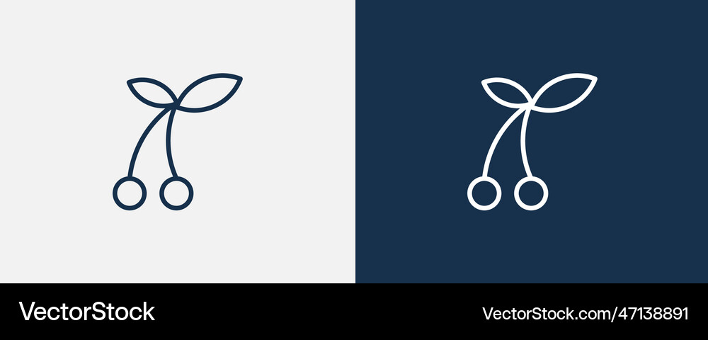 Two cherries icon outline cherries icon from Vector Image