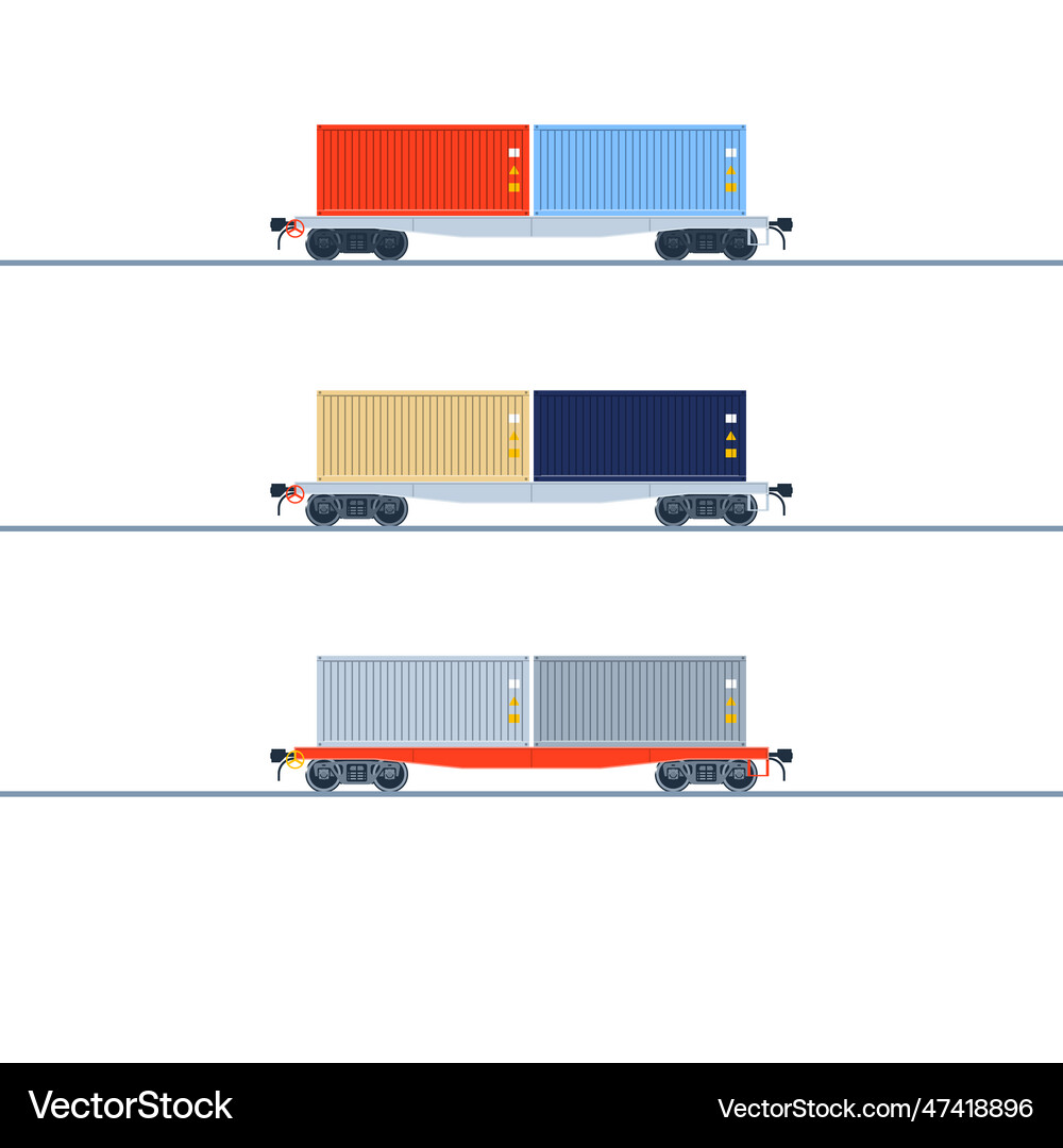 A platform car with container Royalty Free Vector Image