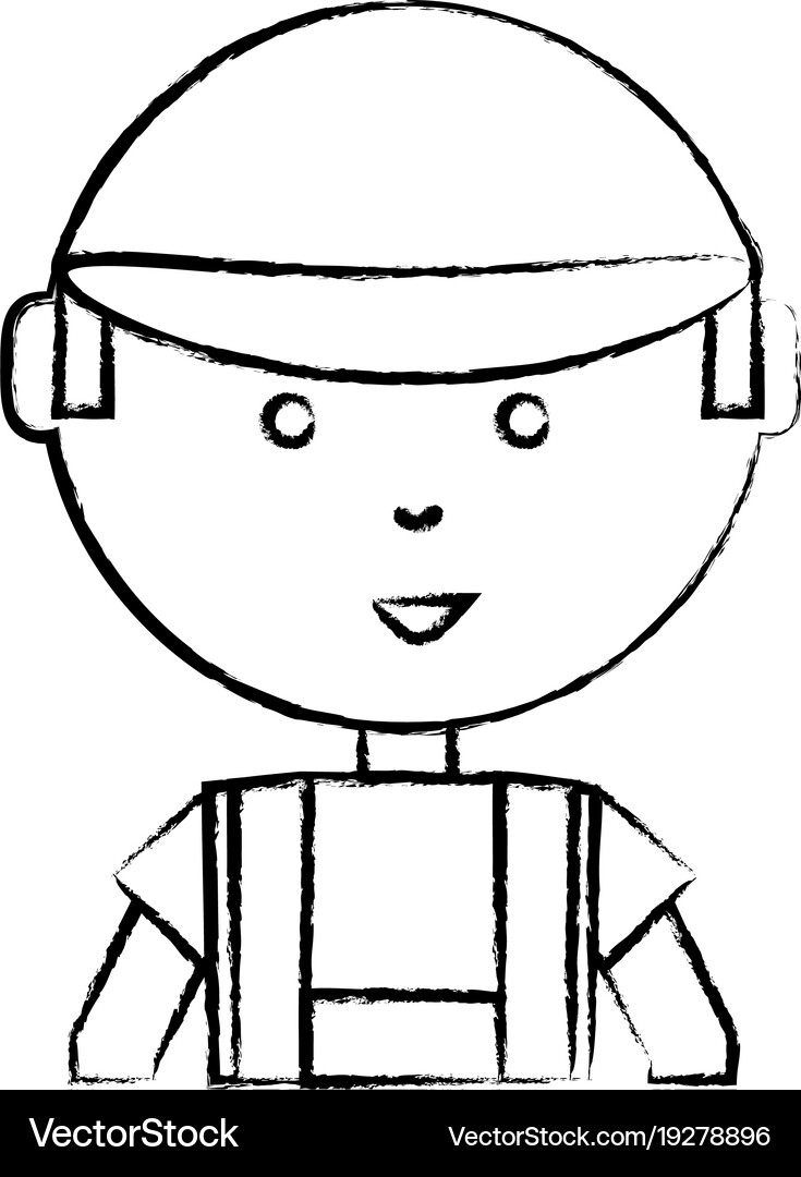 Cartoon mechanic man icon Royalty Free Vector Image