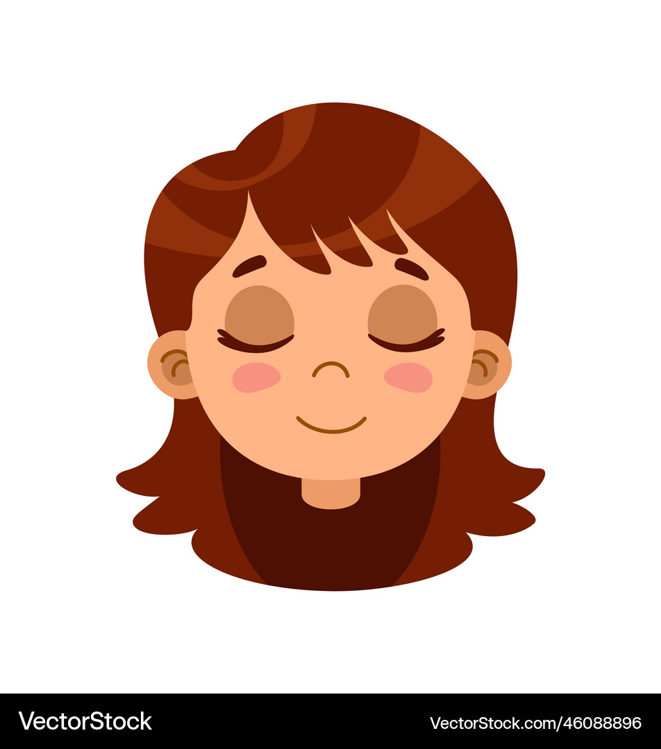 Cheerful girl head for animation Royalty Free Vector Image