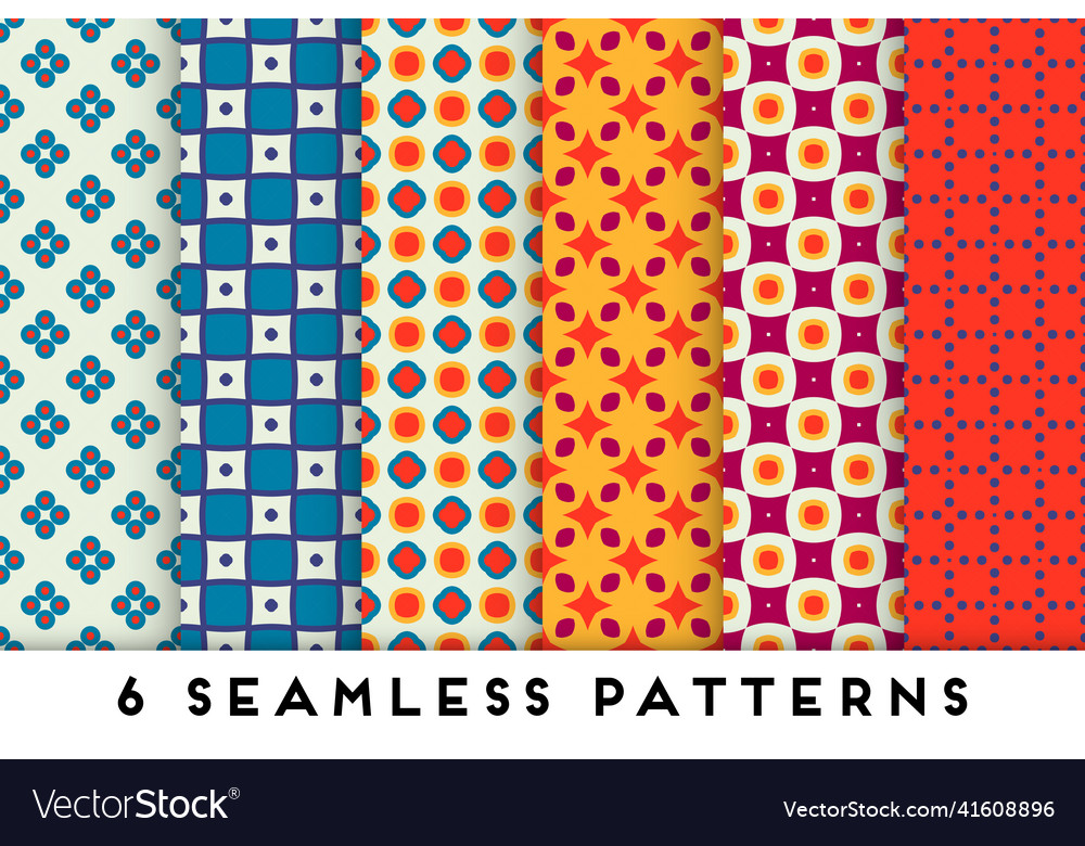 Colorful seamless pattern collection Royalty Free Vector