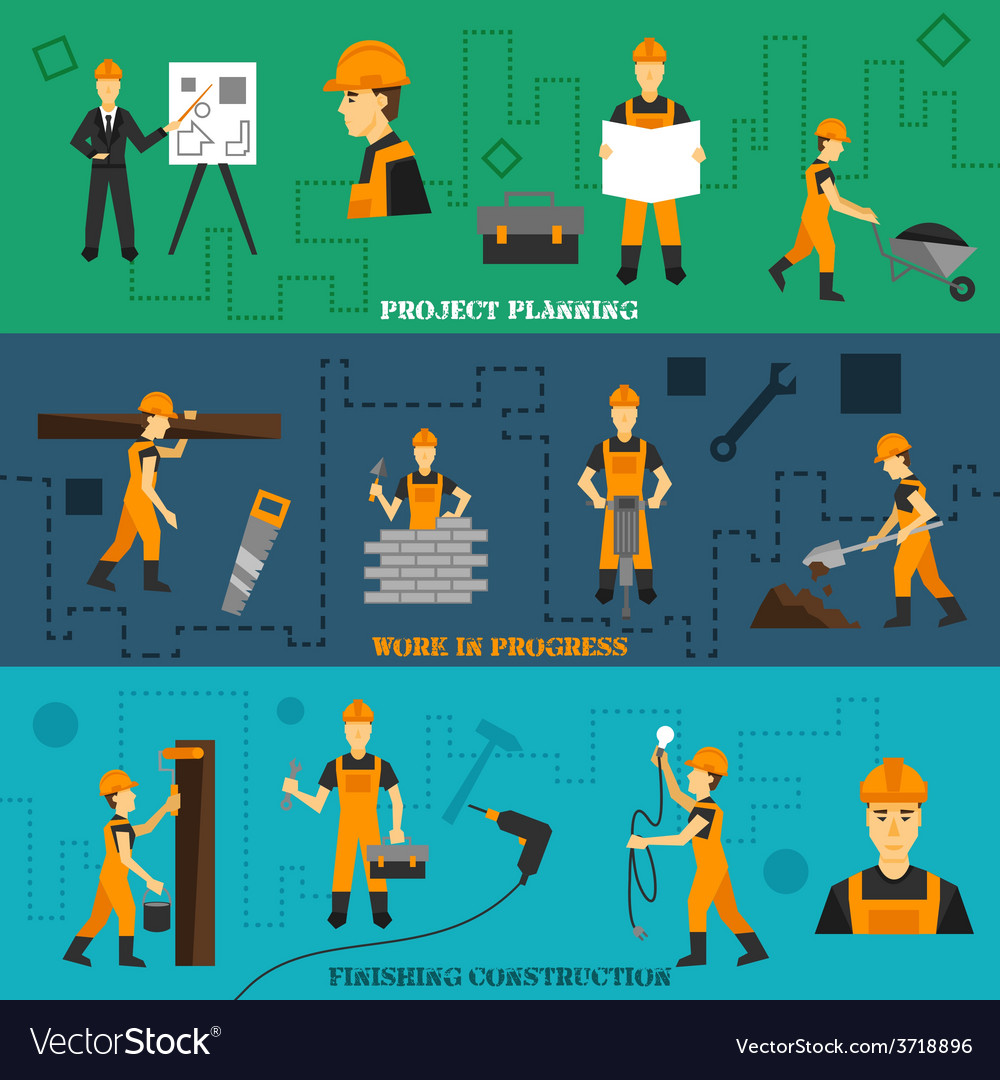 Construction banners set Royalty Free Vector Image