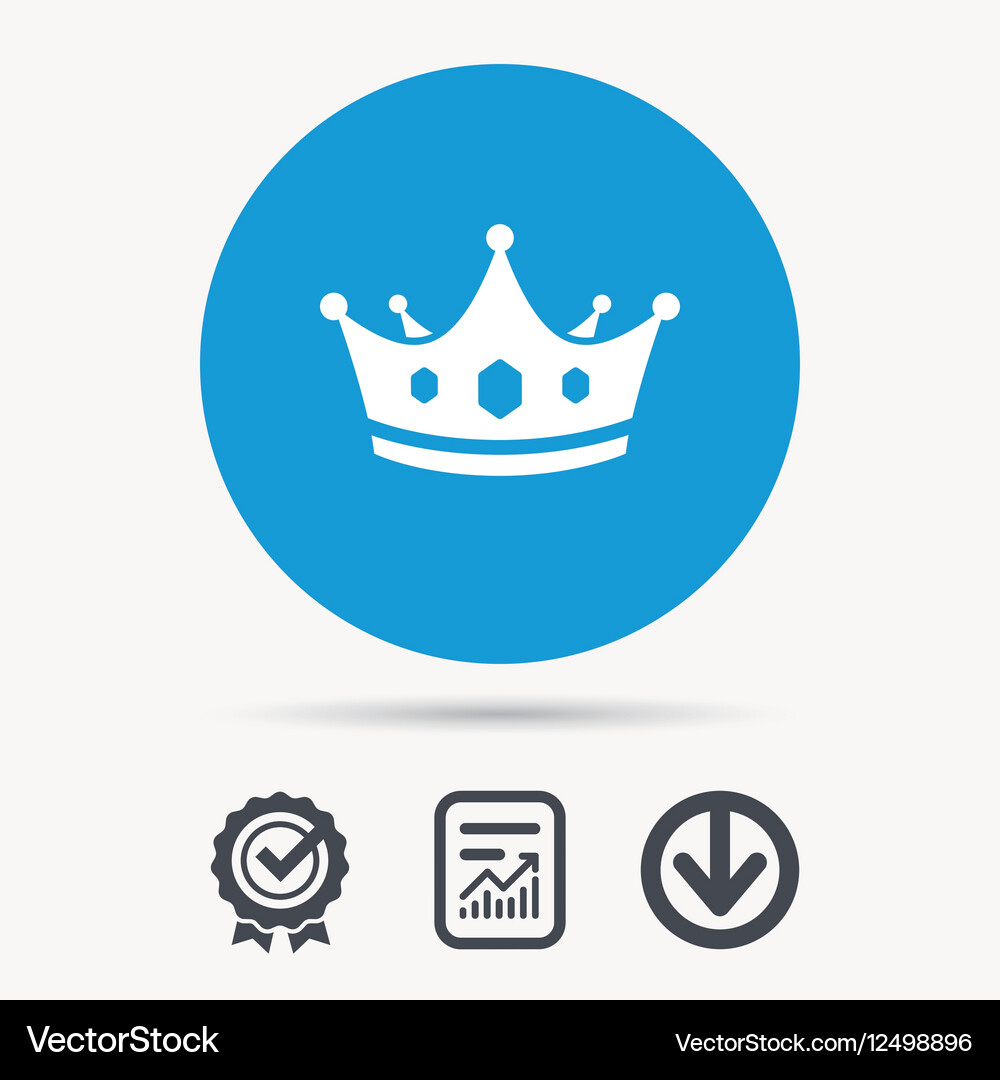 Crown icon Royal throne leader sign Royalty Free Vector