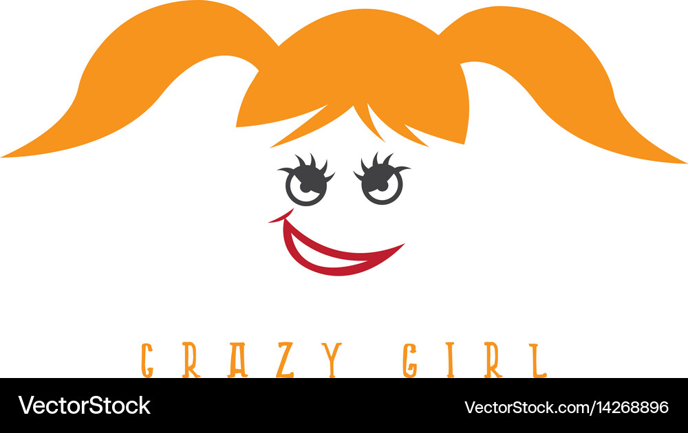 Design template crazy girl portrait Royalty Free Vector