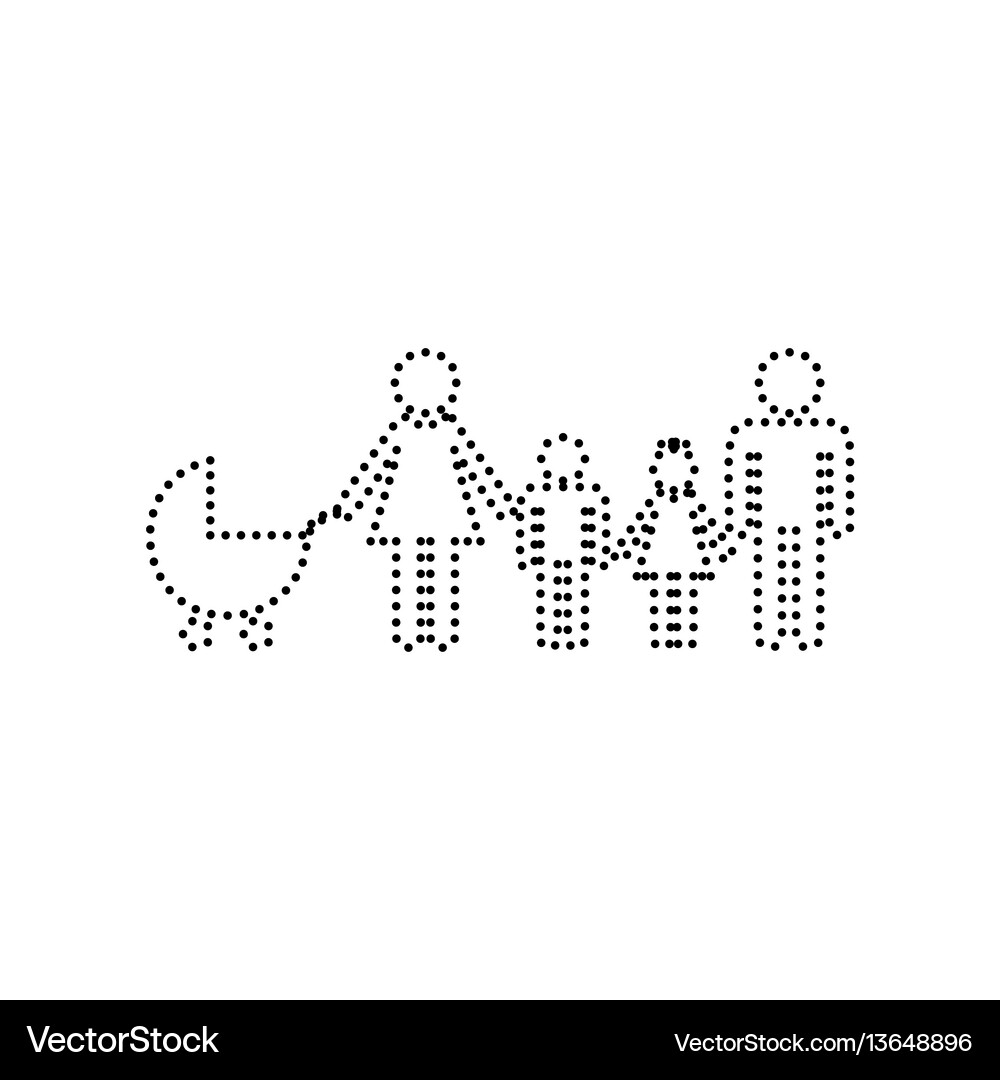Family sign black dotted Royalty Free Vector Image