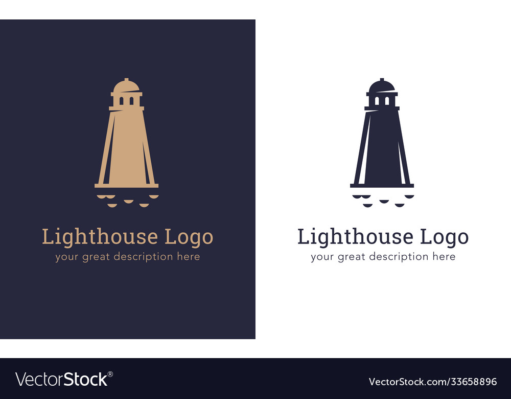 Lighthouse logo flat Royalty Free Vector Image