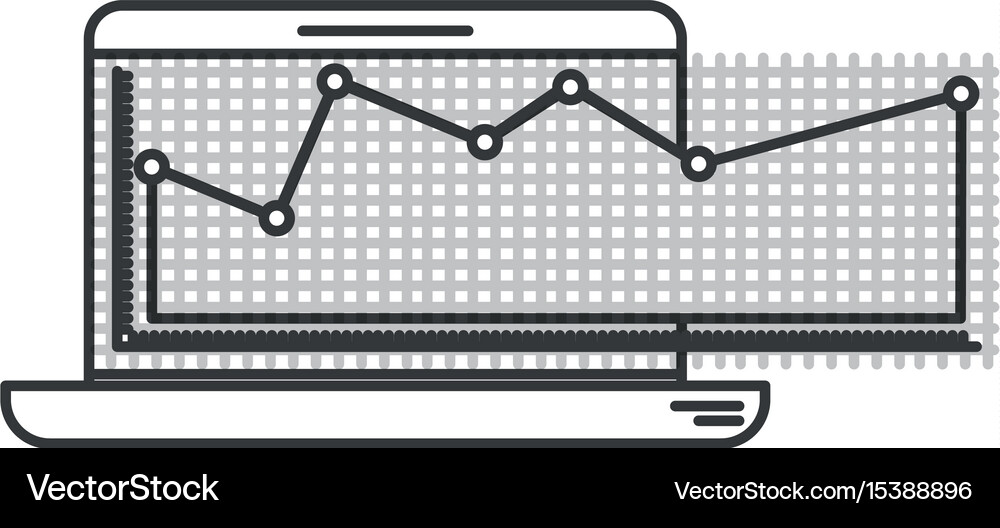 Monochrome silhouette of laptop computer Vector Image