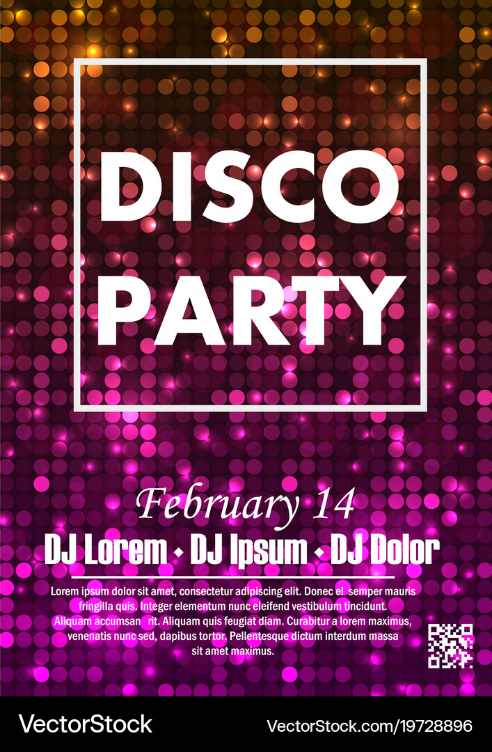 Night dance party music poster template Royalty Free Vector