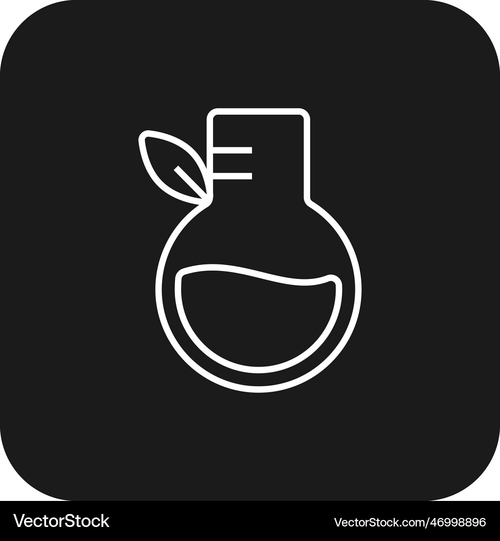 Organic herbs eco friendly icon with black filled Vector Image