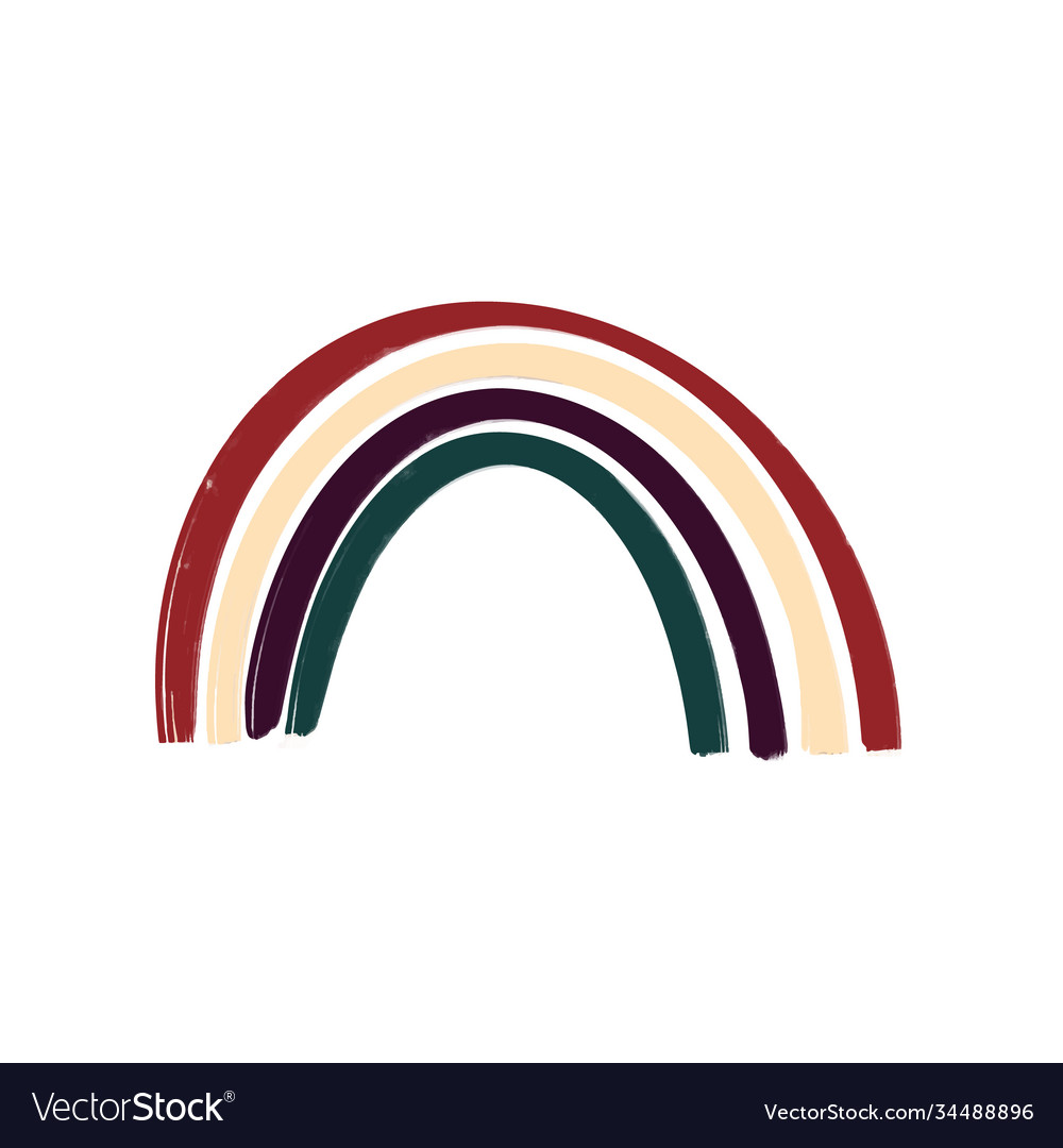 Rainbow in boho style trendy colors Royalty Free Vector