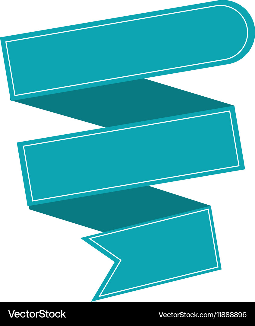 Ribbon banner blue design icon Royalty Free Vector Image