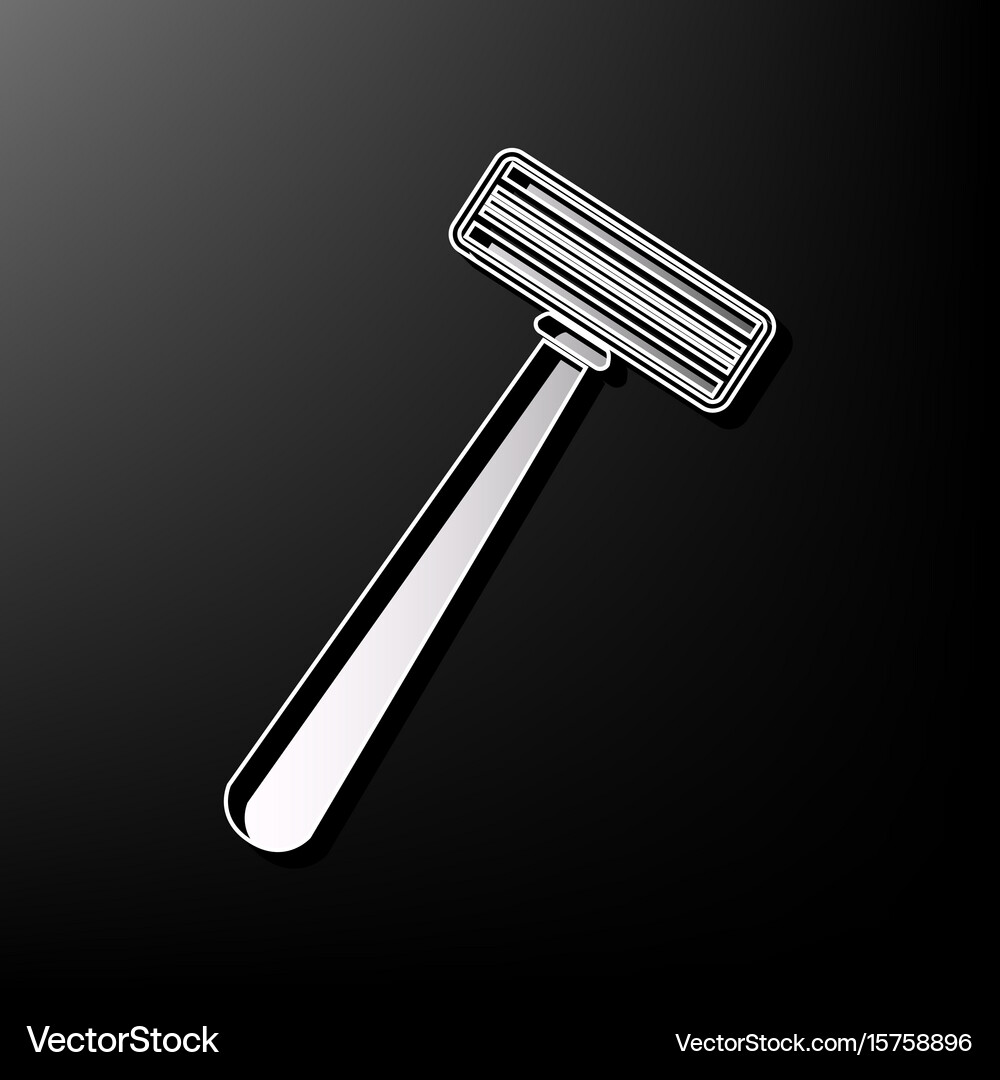 Safety razor sign gray 3d printed icon on Vector Image