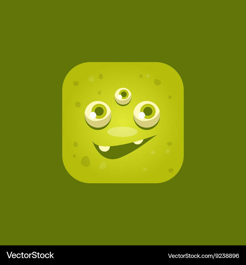 Smiling Green Monster Emoji Icon Royalty Free Vector Image