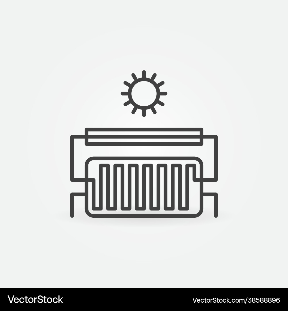 Solar water heater outline icon Royalty Free Vector Image
