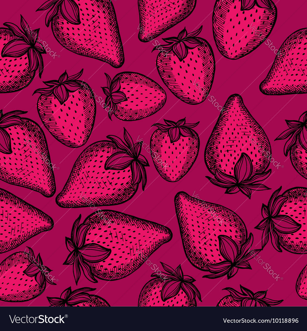 Strawberry seamless pattern background Royalty Free Vector