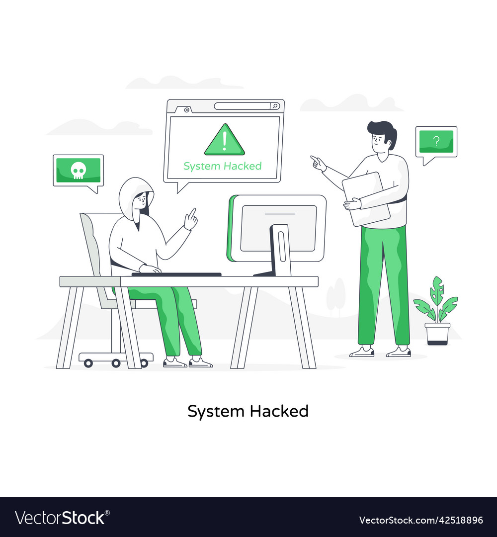 System hacked Royalty Free Vector Image - VectorStock