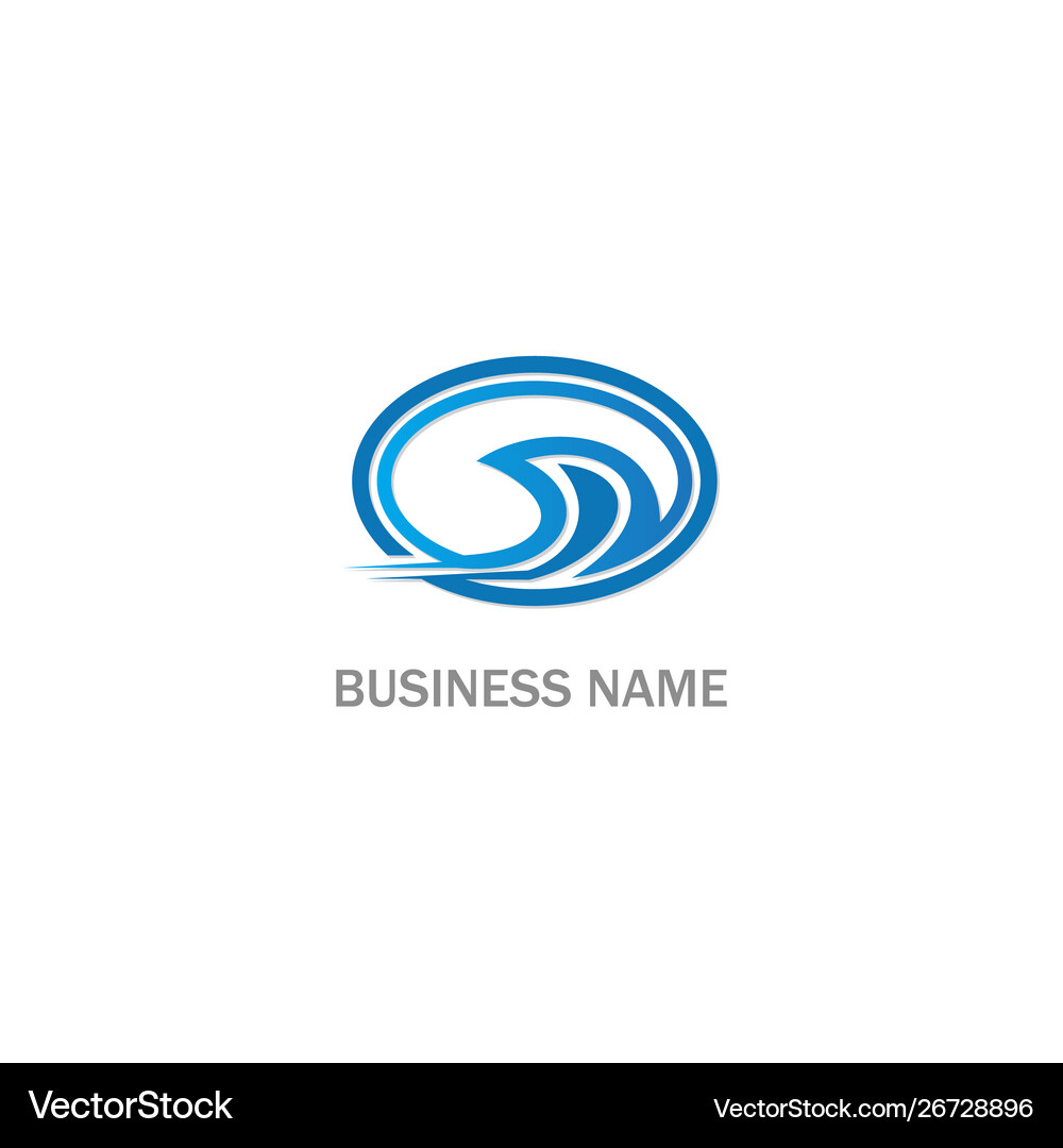 Wave water sign company logo Royalty Free Vector Image
