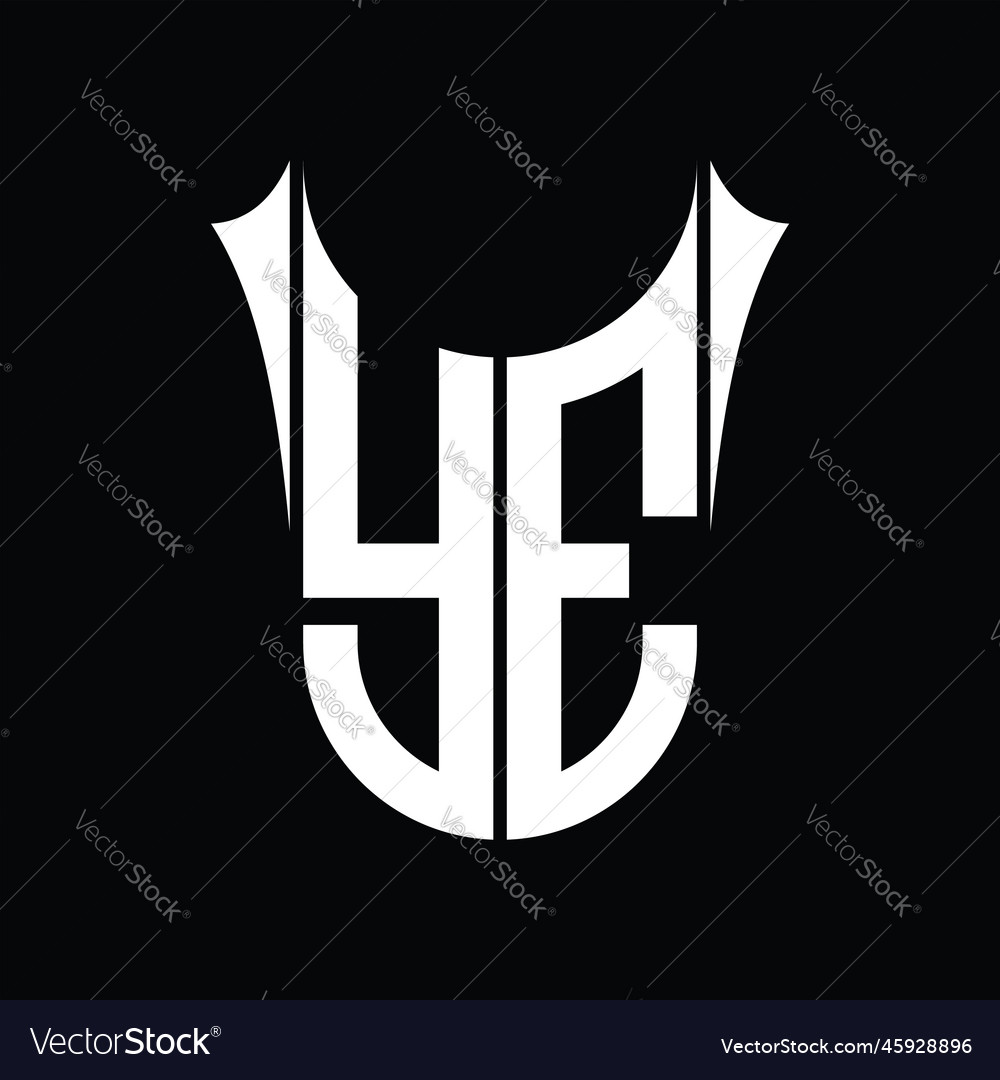 Ye logo monogram shield sharp half round shape Vector Image