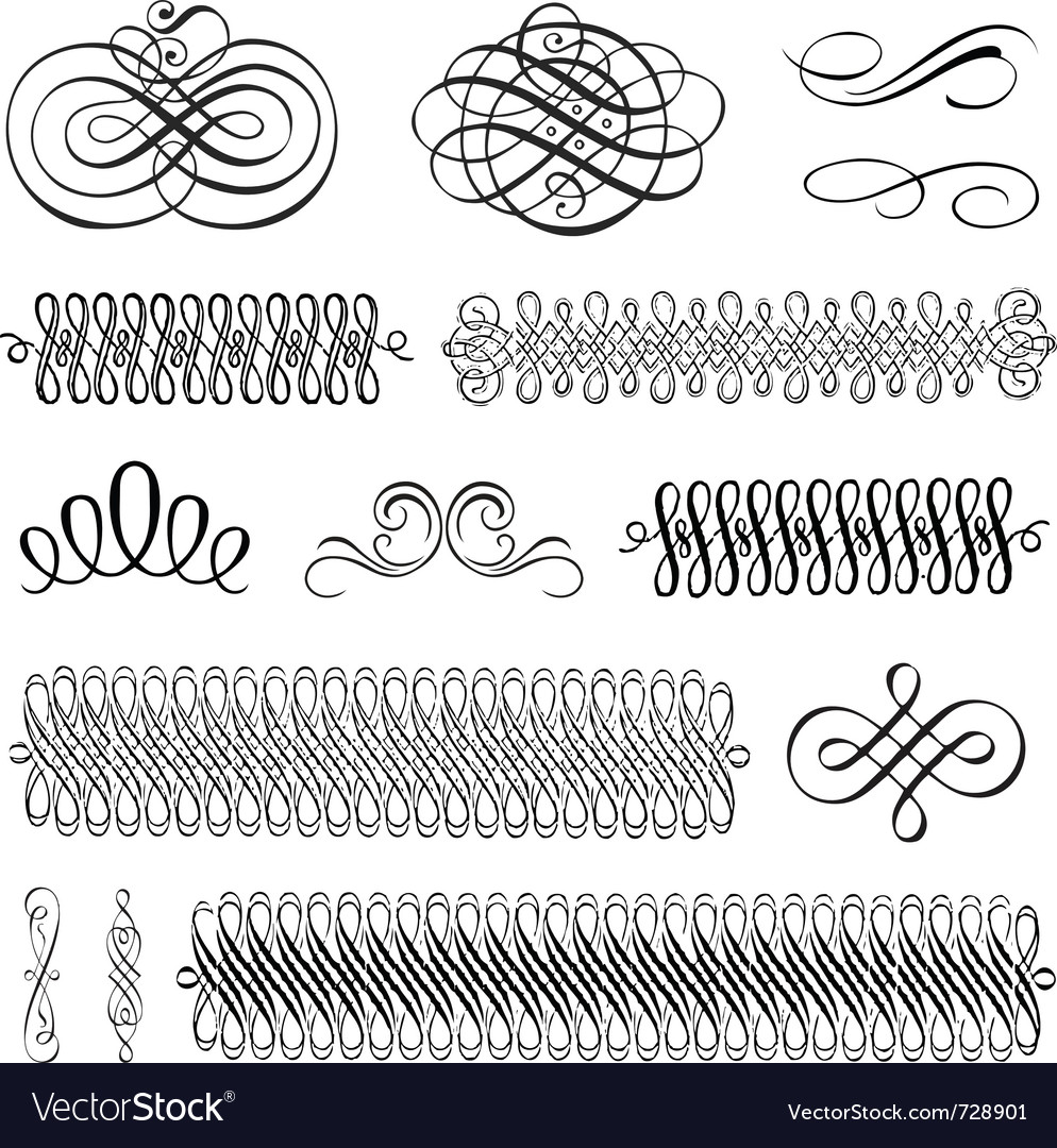 Calligraphy elements Royalty Free Vector Image