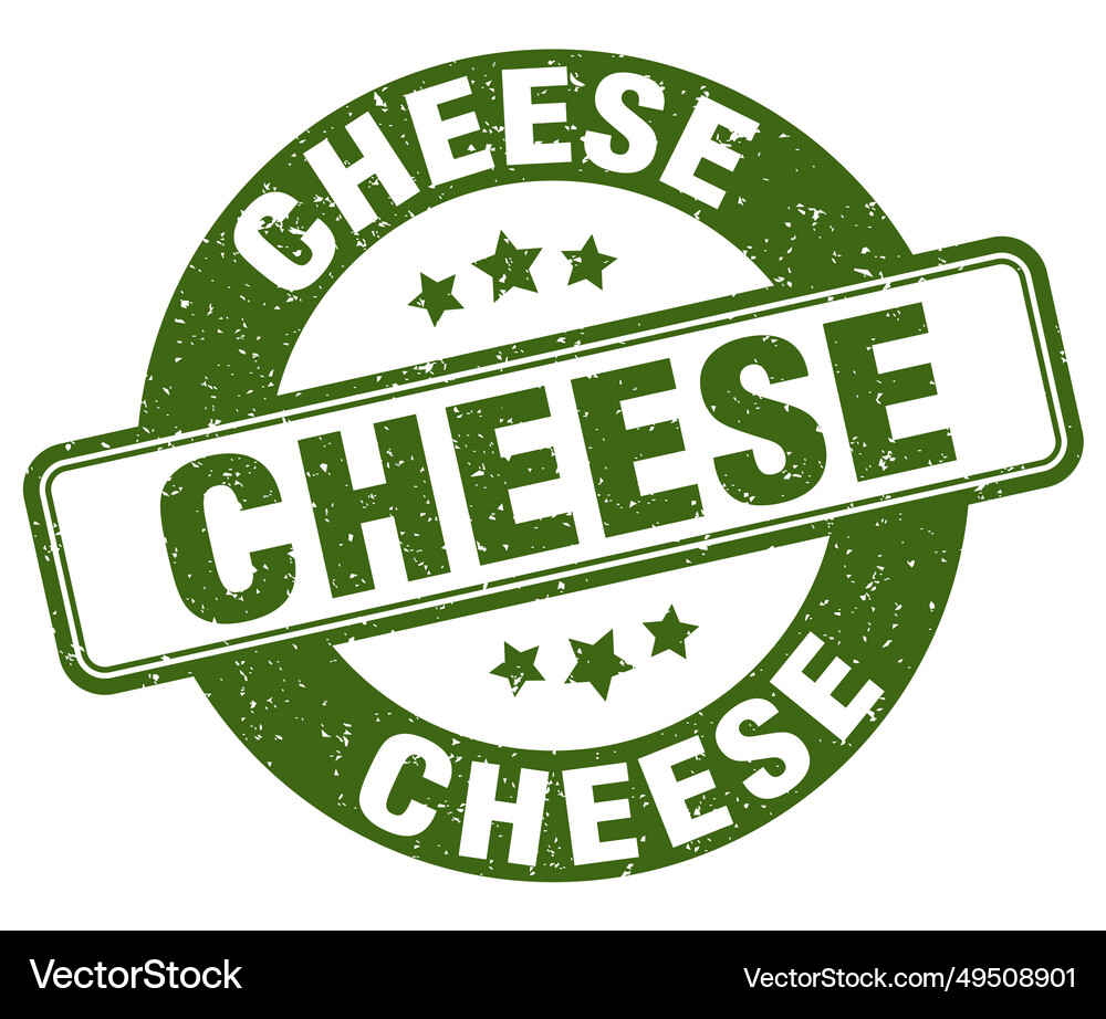 Cheese stamp cheese label round grunge sign Vector Image