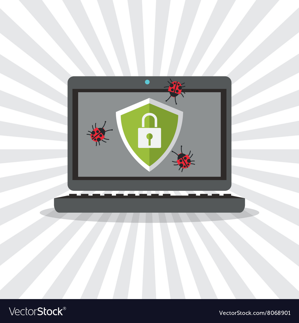 Cyber security antivirus design Royalty Free Vector Image