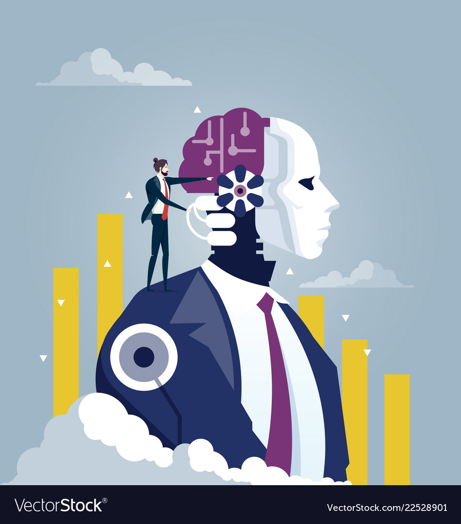 Investor and artificial intelligence concept Vector Image Investor and artificial intelligence concept Vector Image