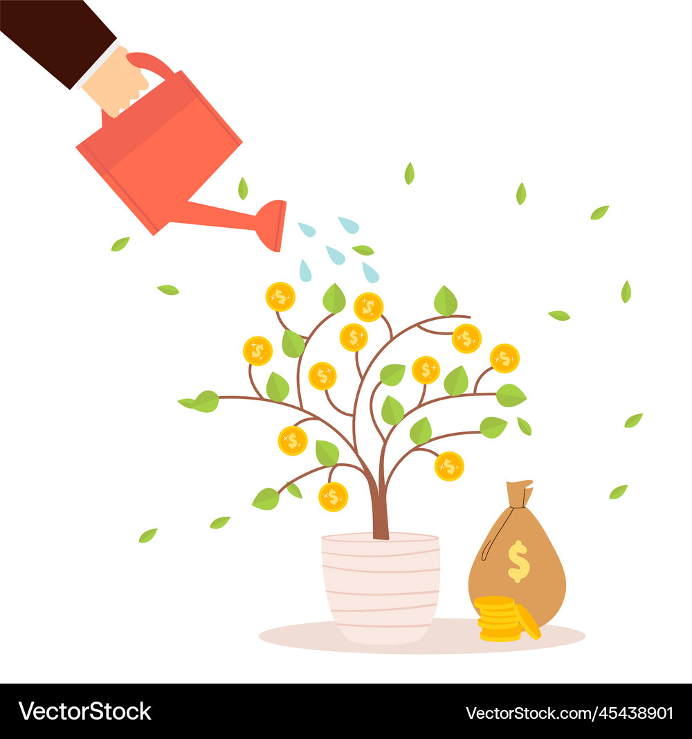 Money tree care Royalty Free Vector Image - VectorStock