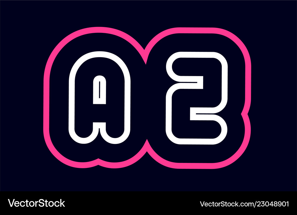 Pink white blue alphabet combination letter az Vector Image