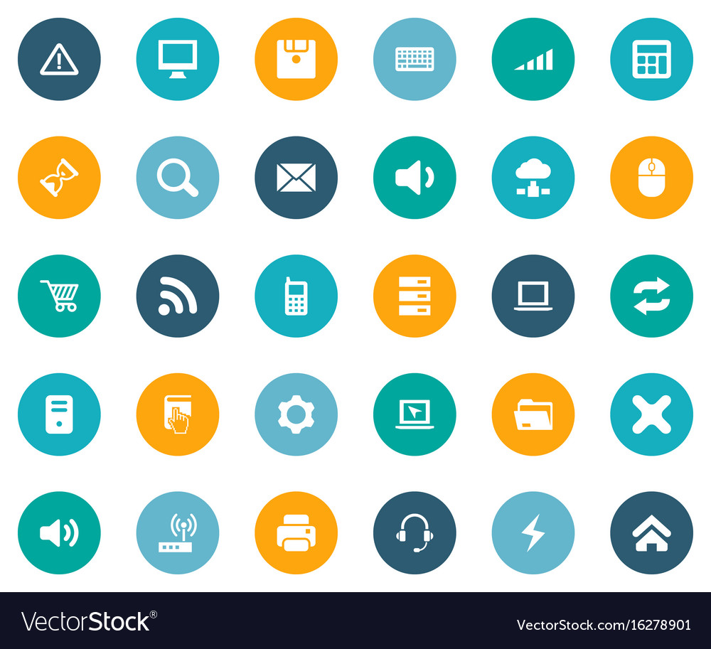 Set of simple technology icons Royalty Free Vector Image