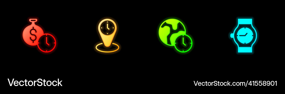Set time is money zone clocks world time Vector Image