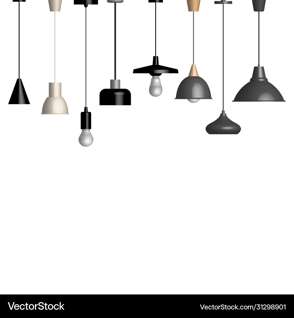 Set various lamps and fixtures Royalty Free Vector Image