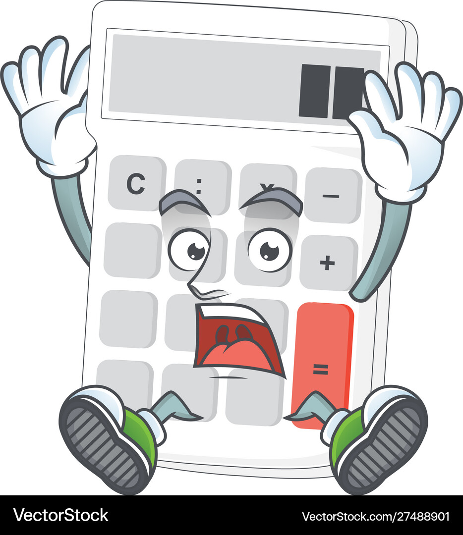 Successful cartoon calculator white for calculate Vector Image