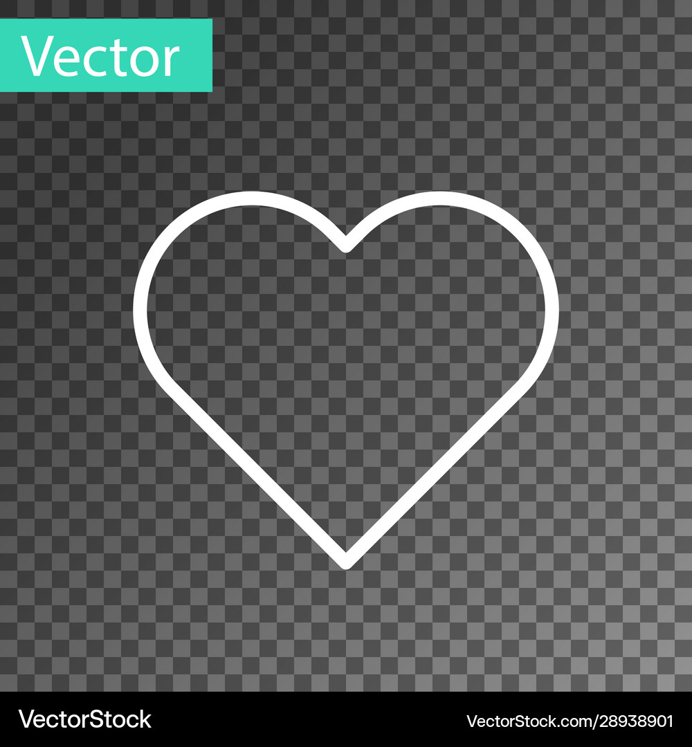 White line heart icon isolated on transparent Vector Image