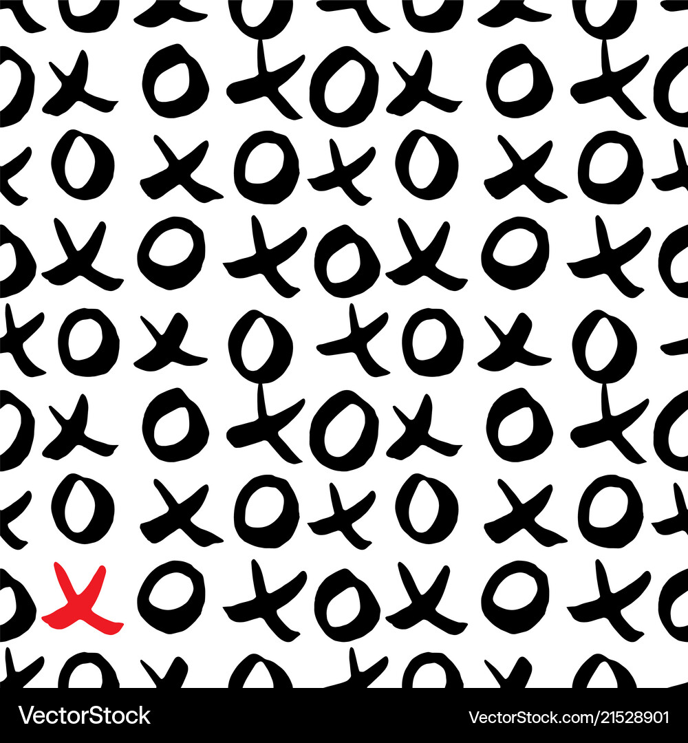 X and o or xo symbols seamless pattern Royalty Free Vector