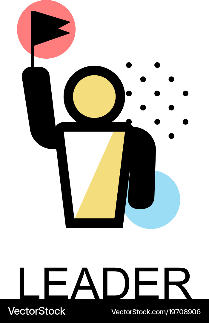A man waving flag icon for business flat design Vector Image