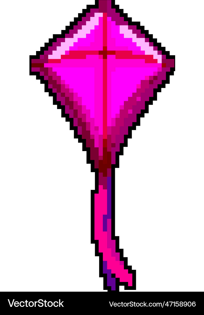 Activity kite sky game pixel art Royalty Free Vector Image