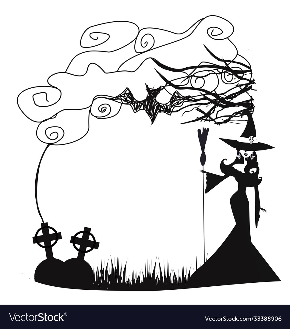 Black and white doodle frame with beautiful Vector Image