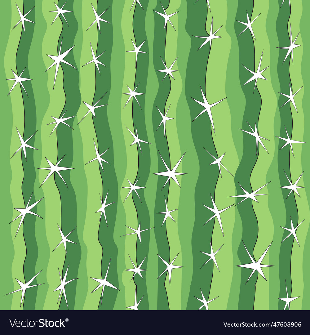Cactus pattern texture mexican saguaro sharp tile Vector Image