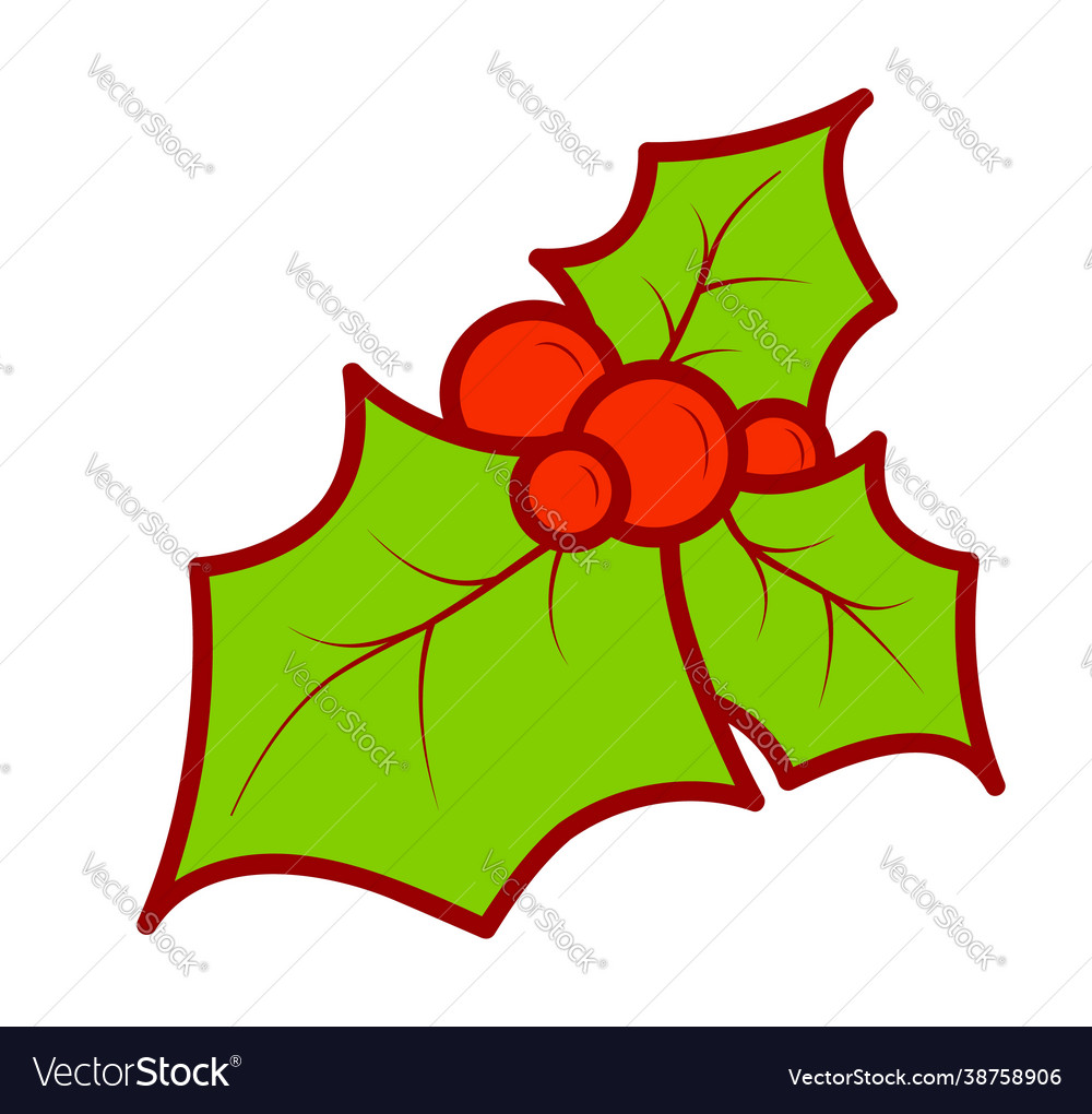Christmas cartoons clip art holly clipart Vector Image