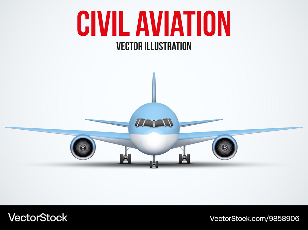 Civil aircraft standing on the chassis Royalty Free Vector
