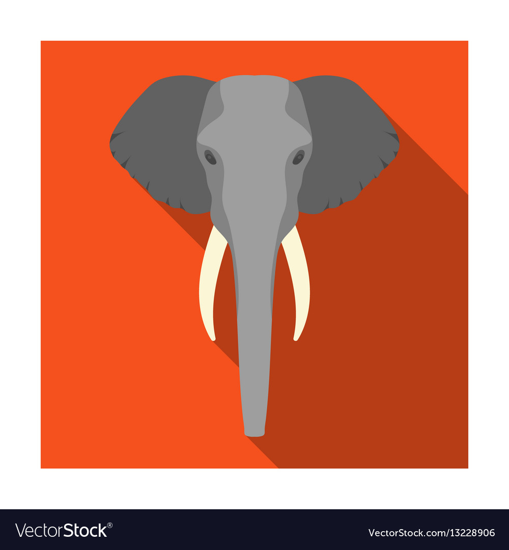 Elephant icon in flat style isolated on white Vector Image