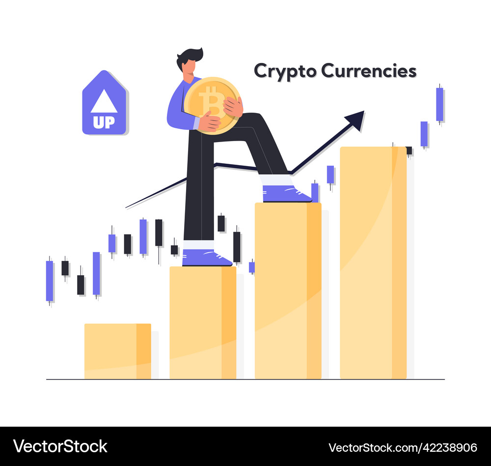 Hand drawn flat crypto currency investment concept