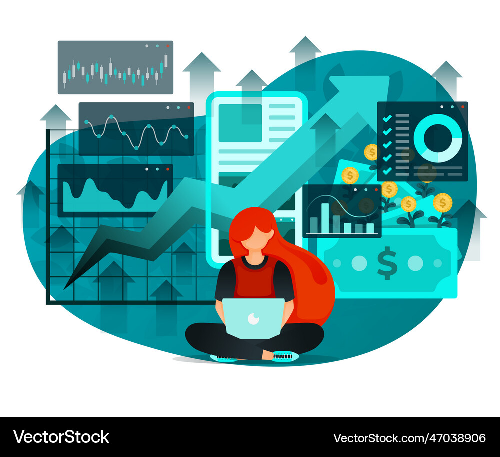 Investment and business learning for website web Vector Image
