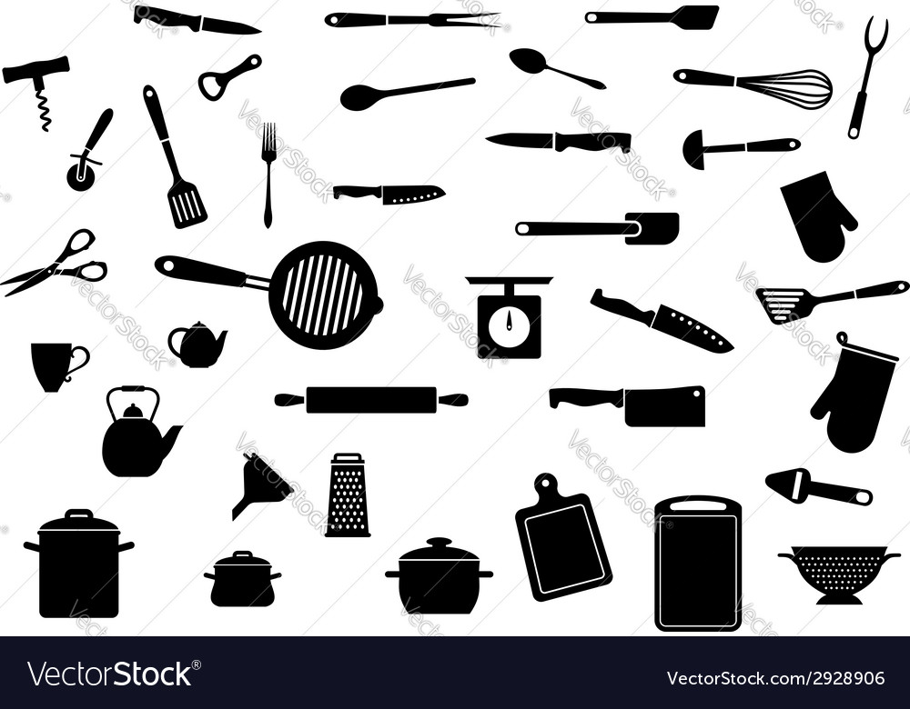 Kitchen utensils set Royalty Free Vector Image