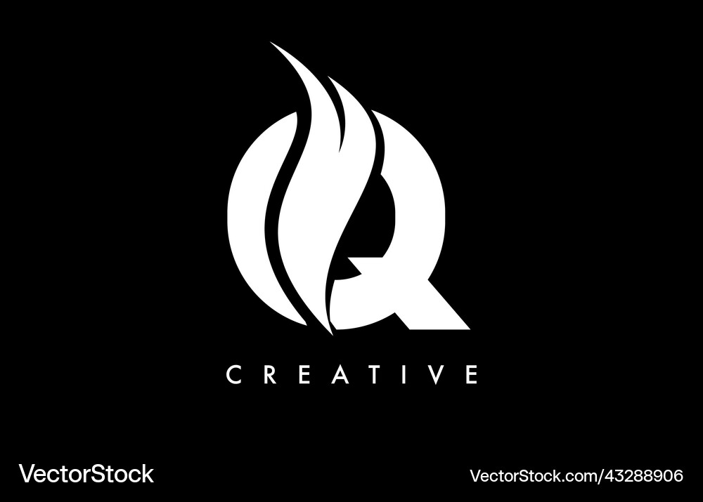 Letter q logo icon design with swoosh Royalty Free Vector