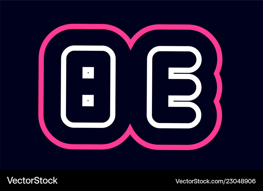 Pink white blue alphabet combination letter be b Vector Image