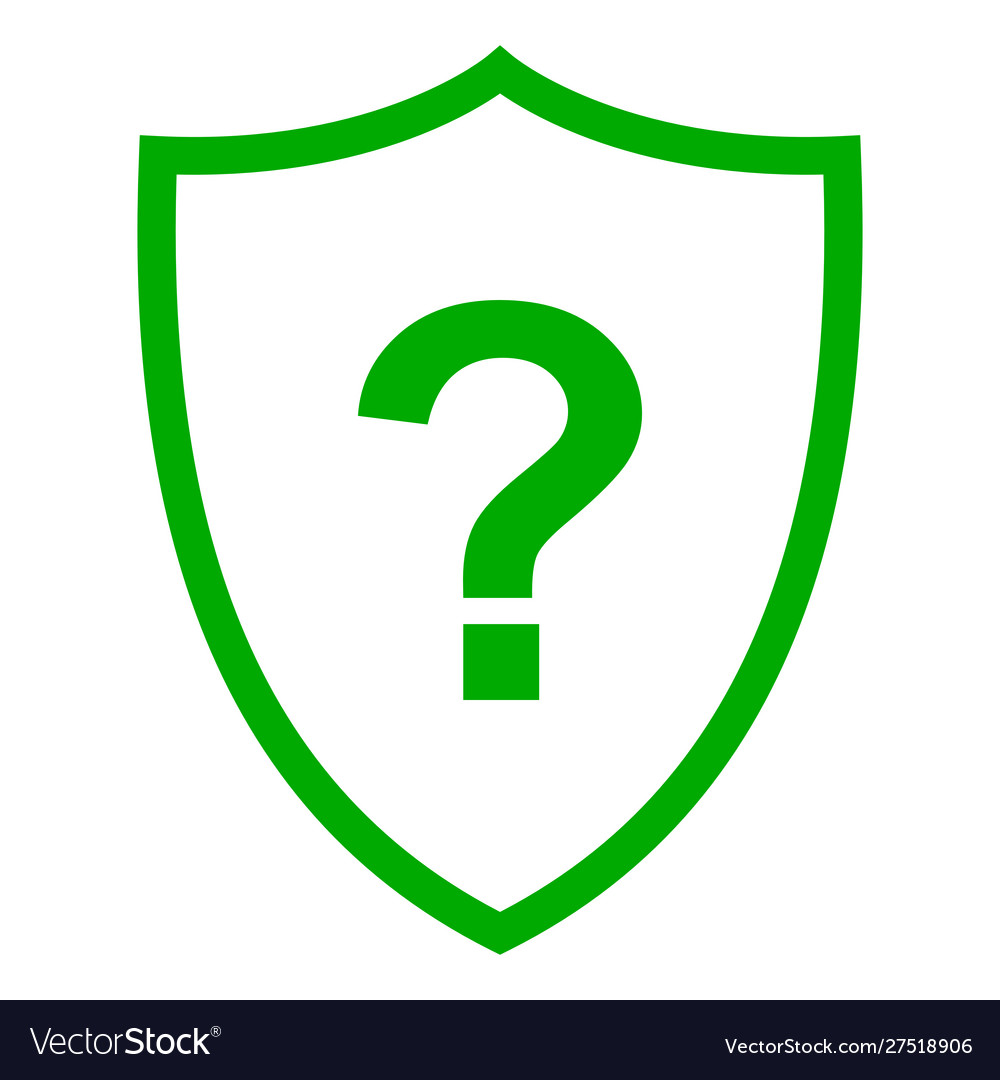 Question mark and shield Royalty Free Vector Image