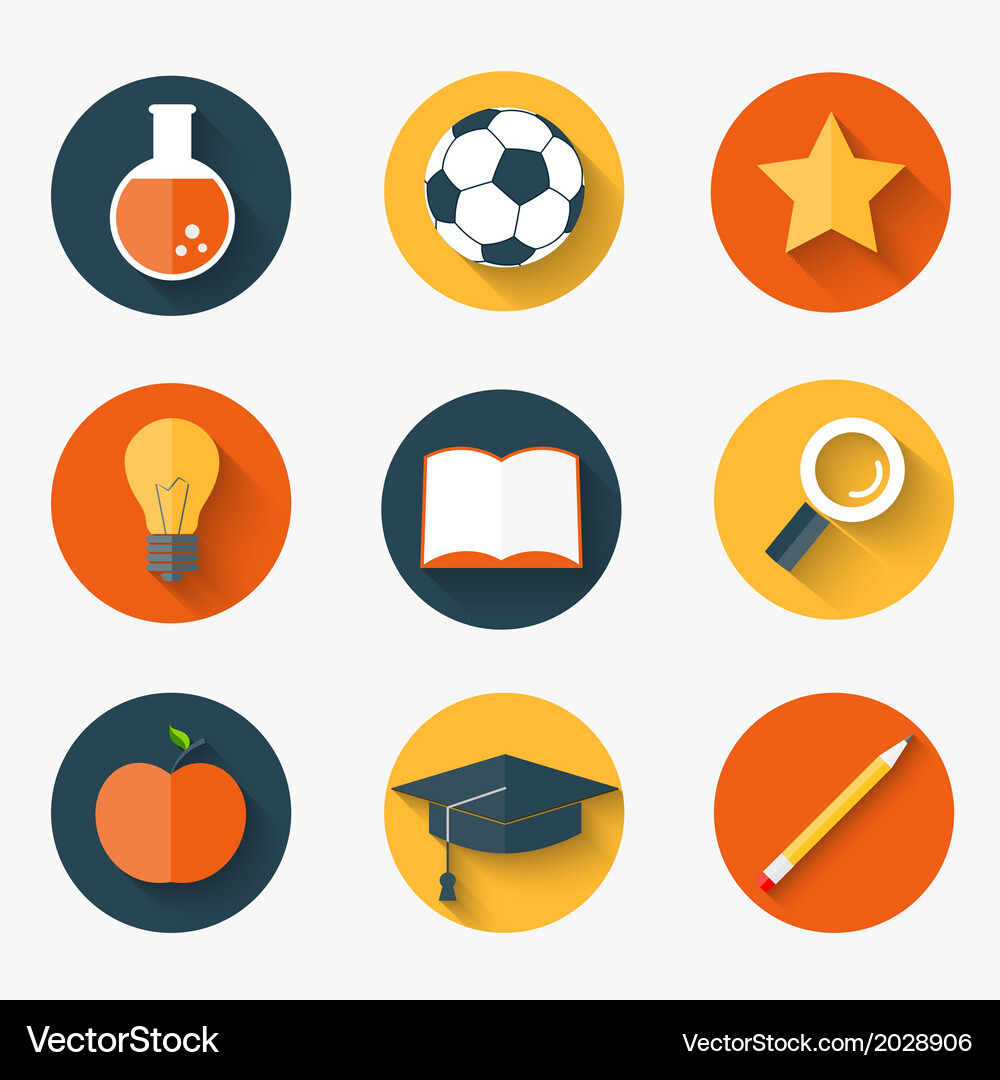 Set of education icons Royalty Free Vector Image
